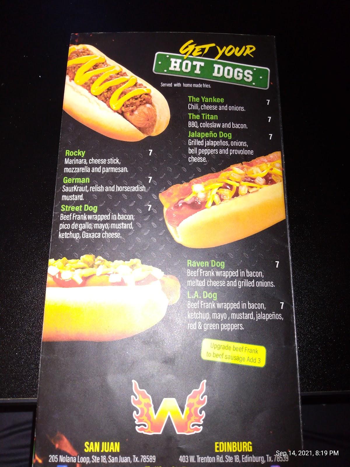 Menu at The Wings Stadium (Edinburg) pub & bar, Edinburg