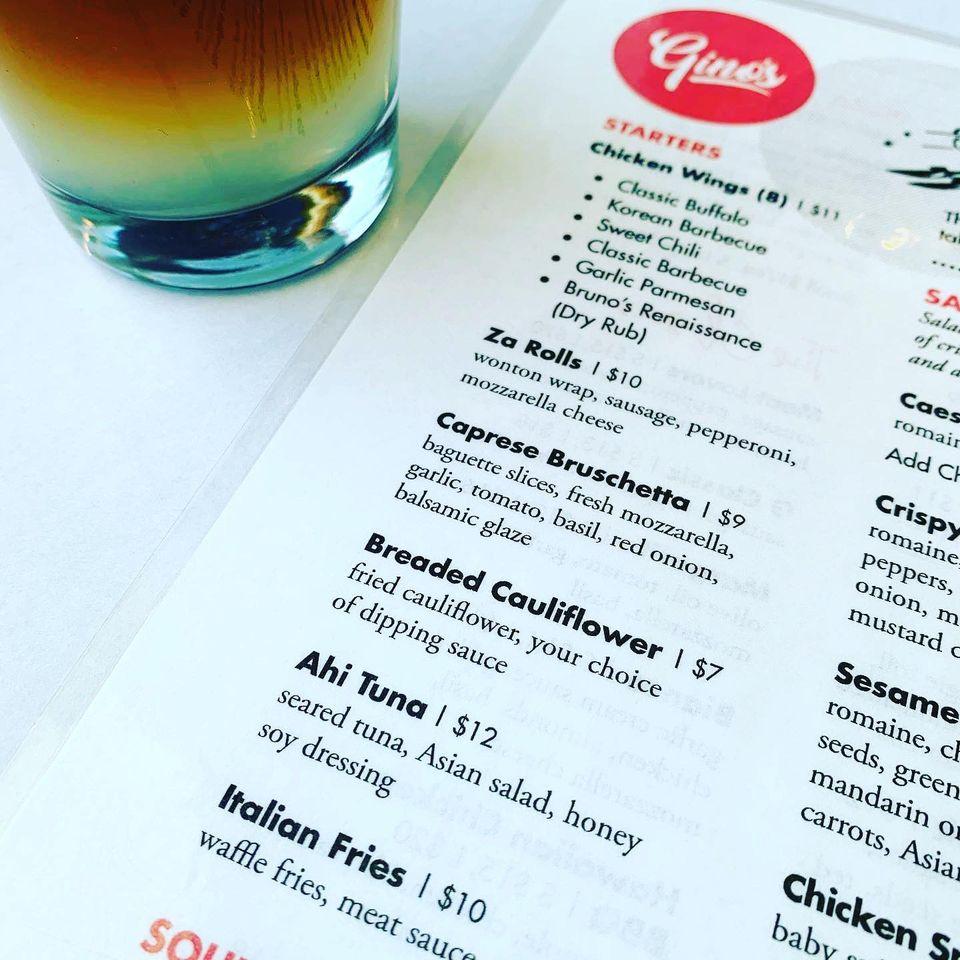 Menu at Gino’s Restaurant & Cocktail Lounge, Hancock