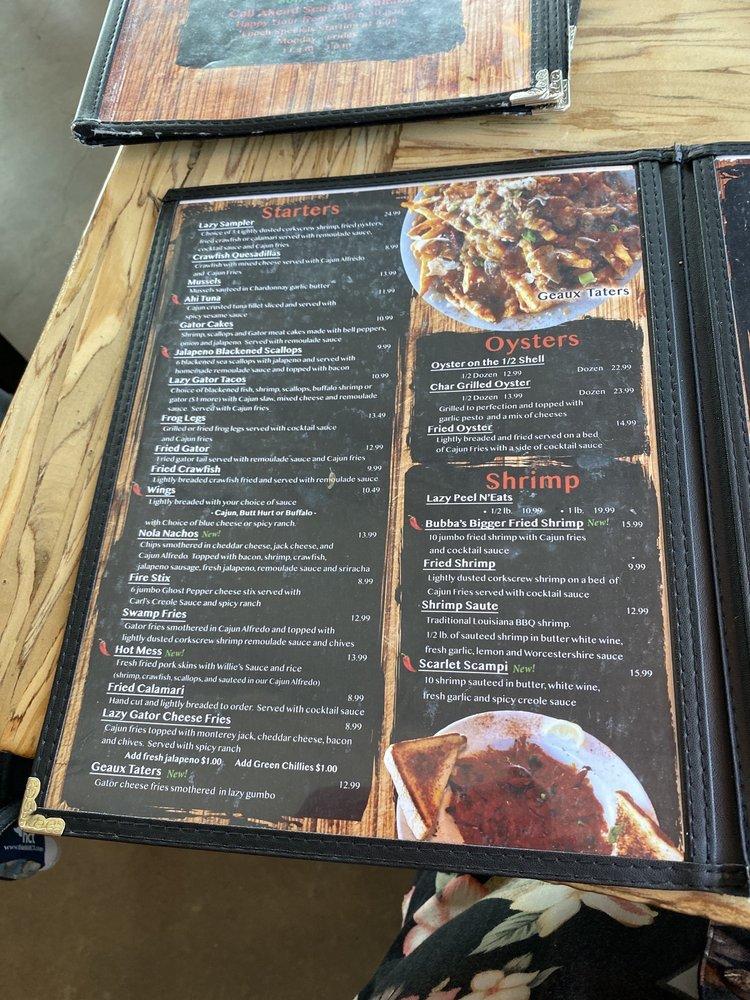 Menu at Lazy Gator pub & bar, Amarillo