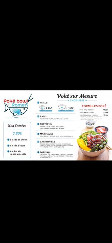 Menu at Poké Bowl & Ramen restaurant, La Rochelle