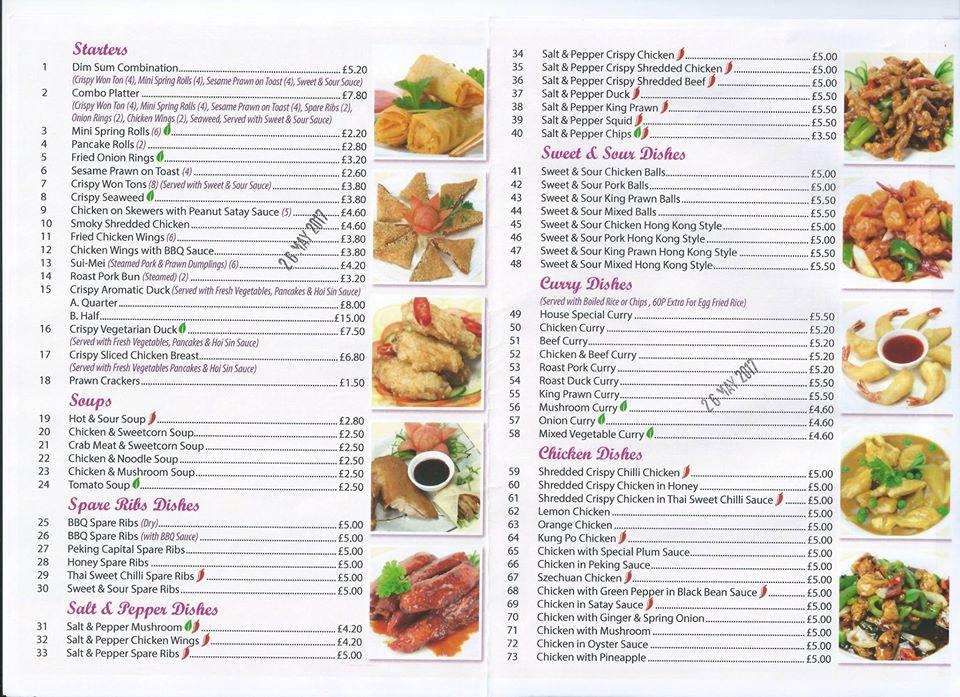 Menu at Wonderful Chinese Takeaway restaurant, Southampton