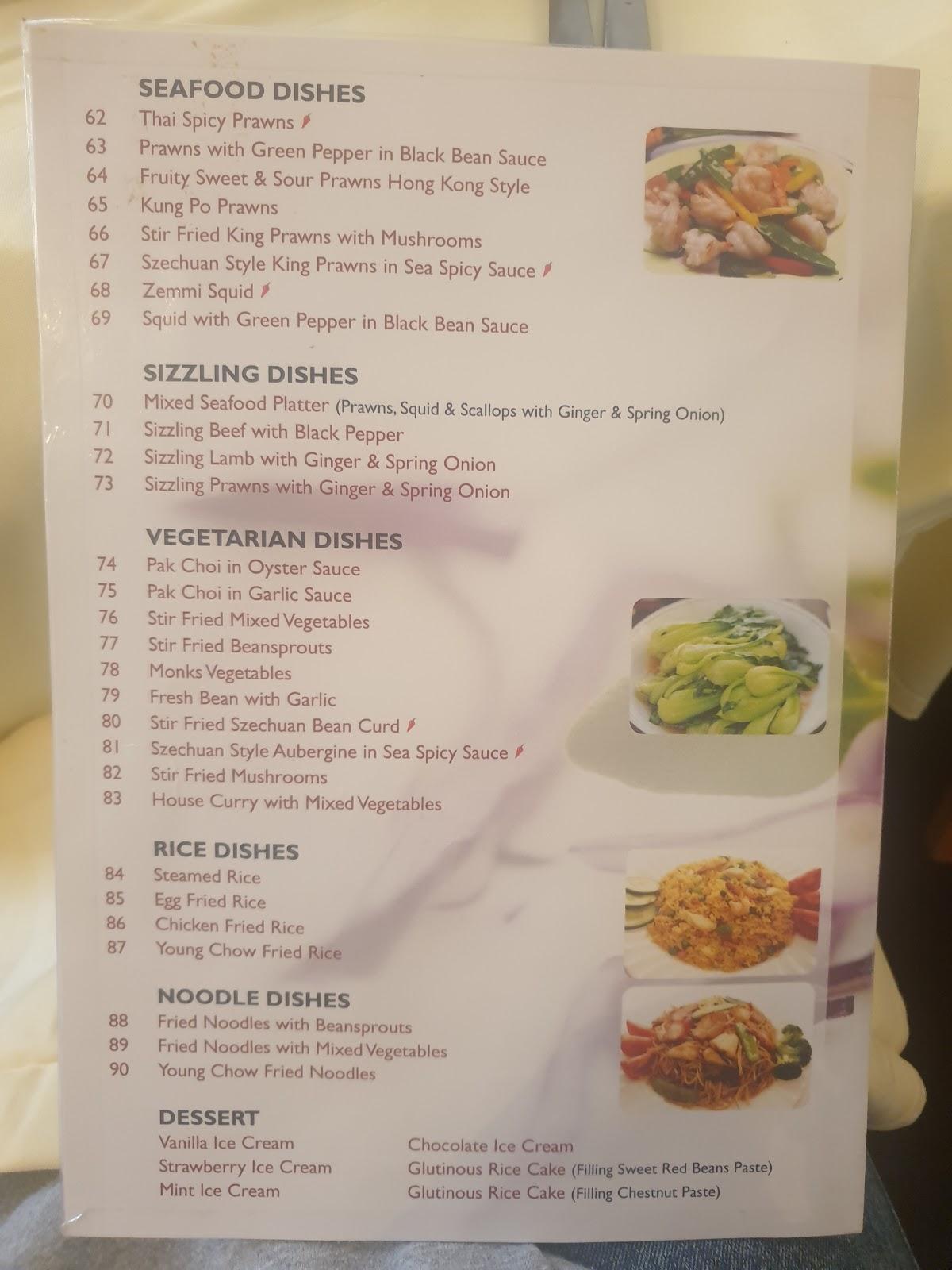 Menu at Imperial Oriental Chinese Restaurant, Epsom
