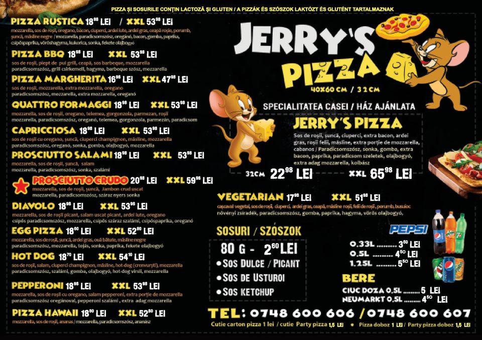 Menu au Pizza Jerry Follies Sfantu Gheorghe, Sfântu Gheorghe