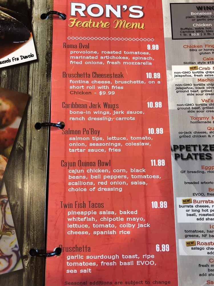 Menu at Ron's Original Bar & Grille, Exton