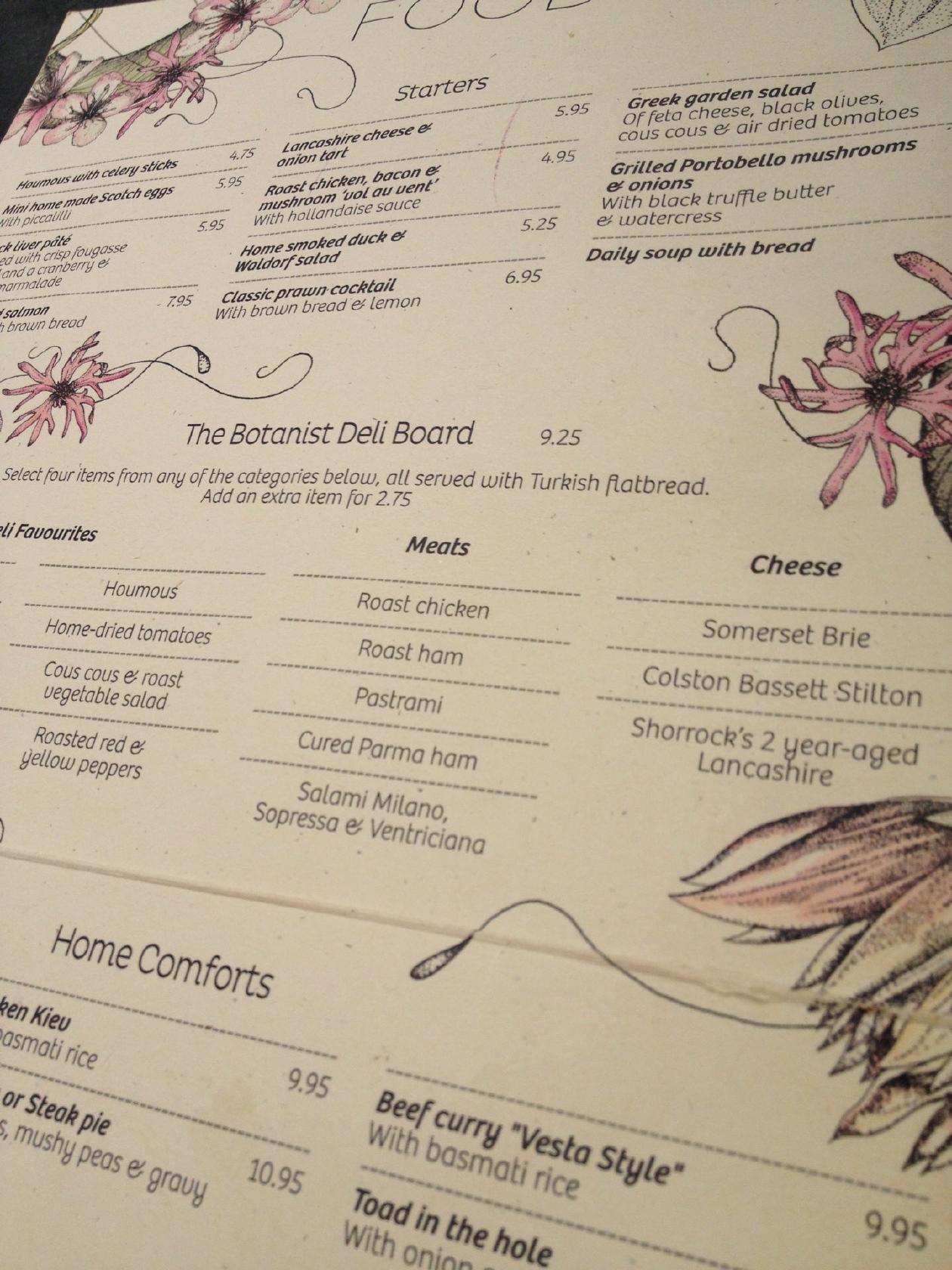 Menu at The Botanist Bar & Restaurant Leeds, Leeds