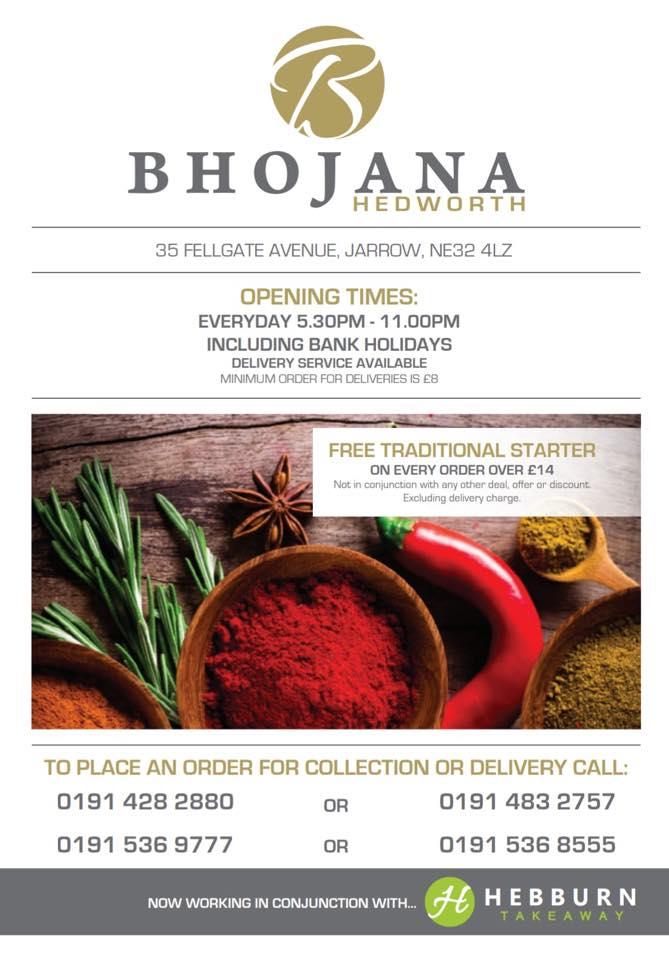 Bhojana in Jarrow - Indian restaurant menu and reviews