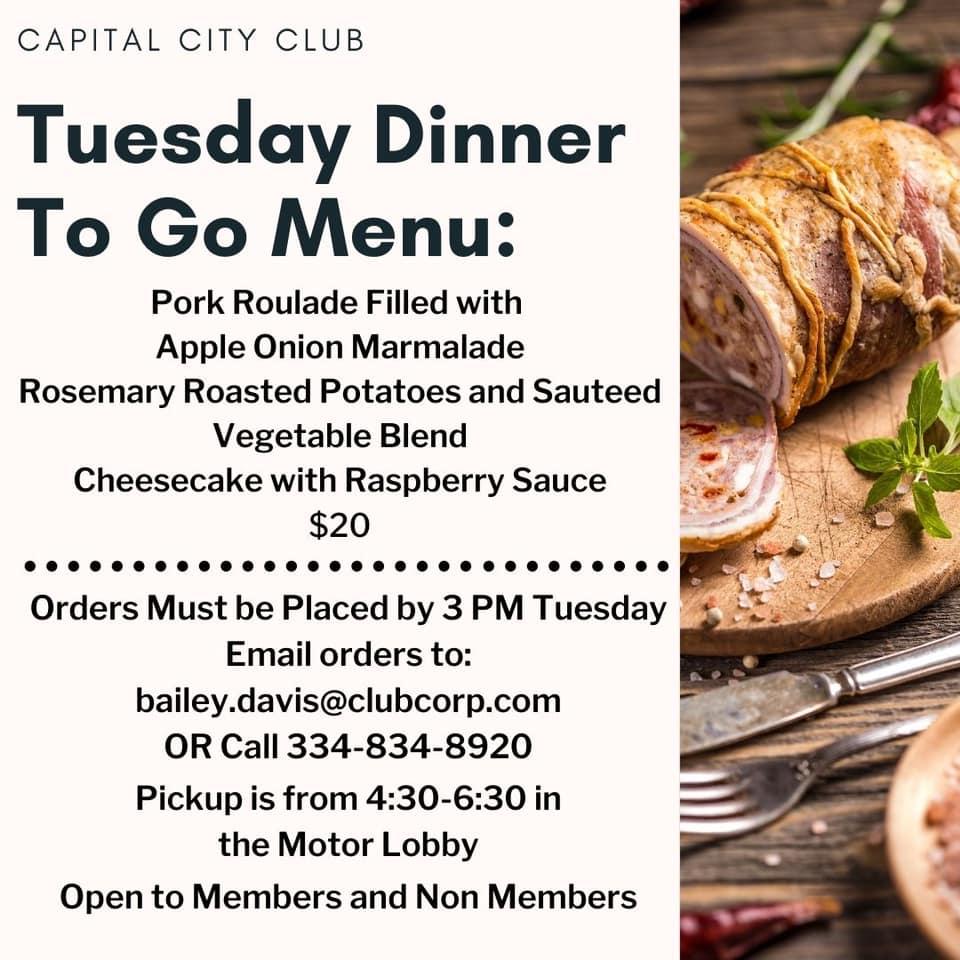 Menu at Capital City Club - Montgomery, Montgomery
