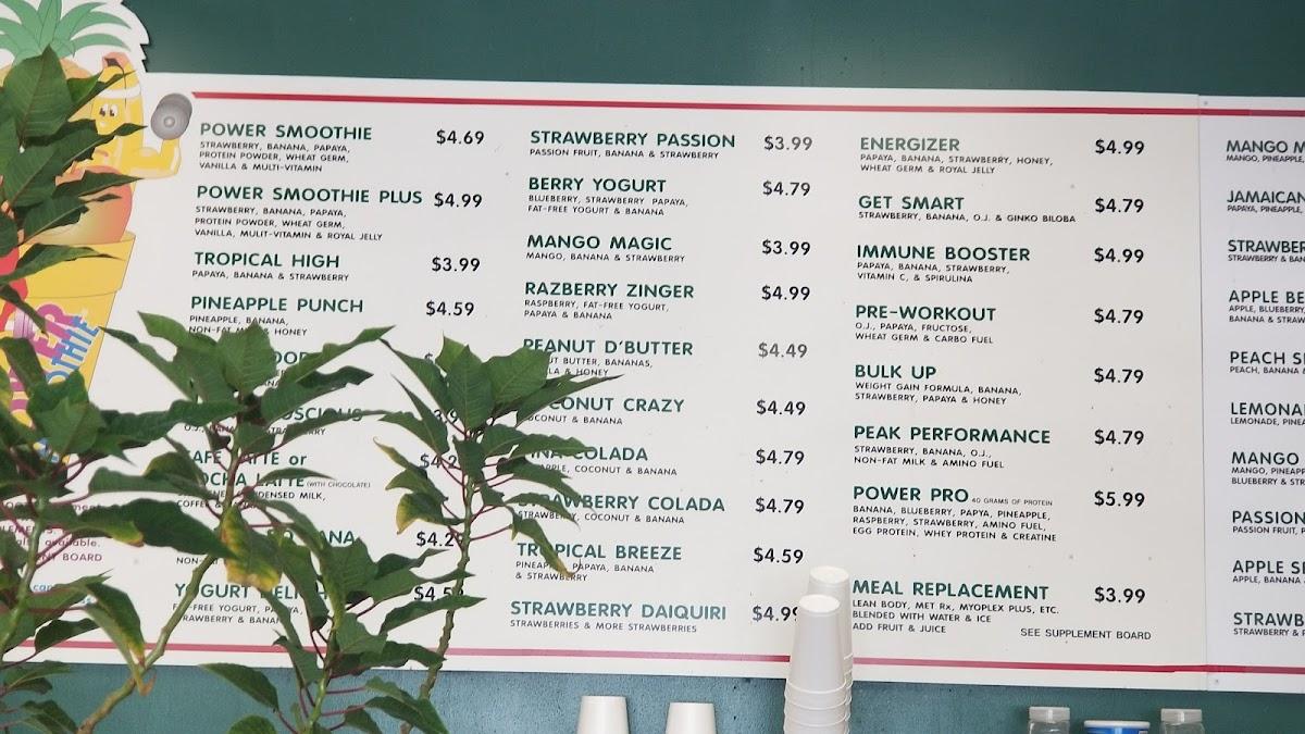 Menu at Power Smoothie pub & bar, Pembroke Pines, 10052 Pines Blvd