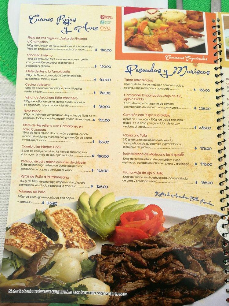 Carta de Restaurante Los Pericos, Valle de Bravo, Fray Gregorio Jiménez ...