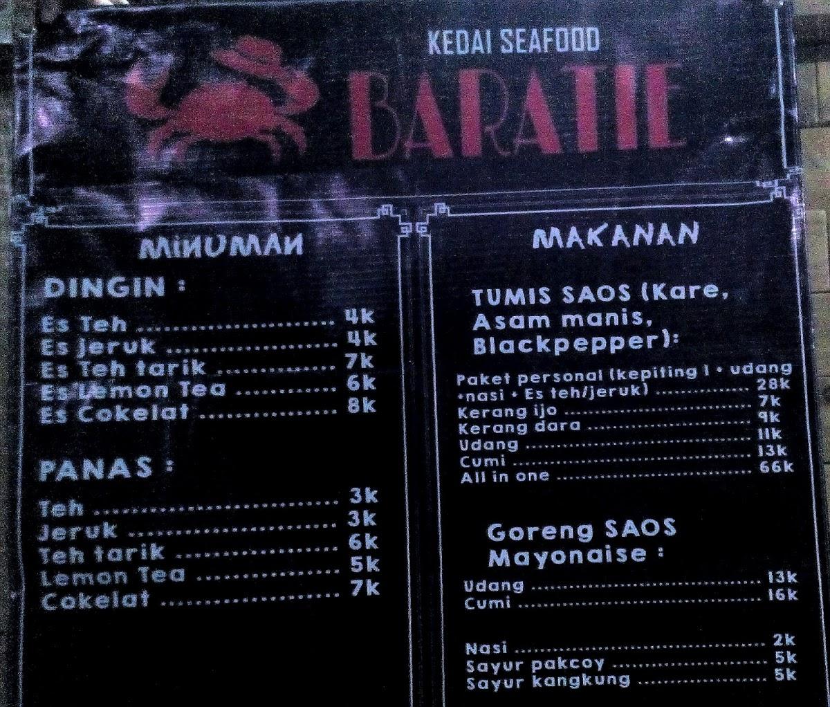 Menu at SEAFOOD BARATIE, Gresik