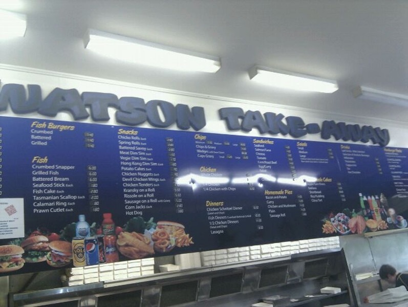 Menu at Watson Takeaway fast food, Watson