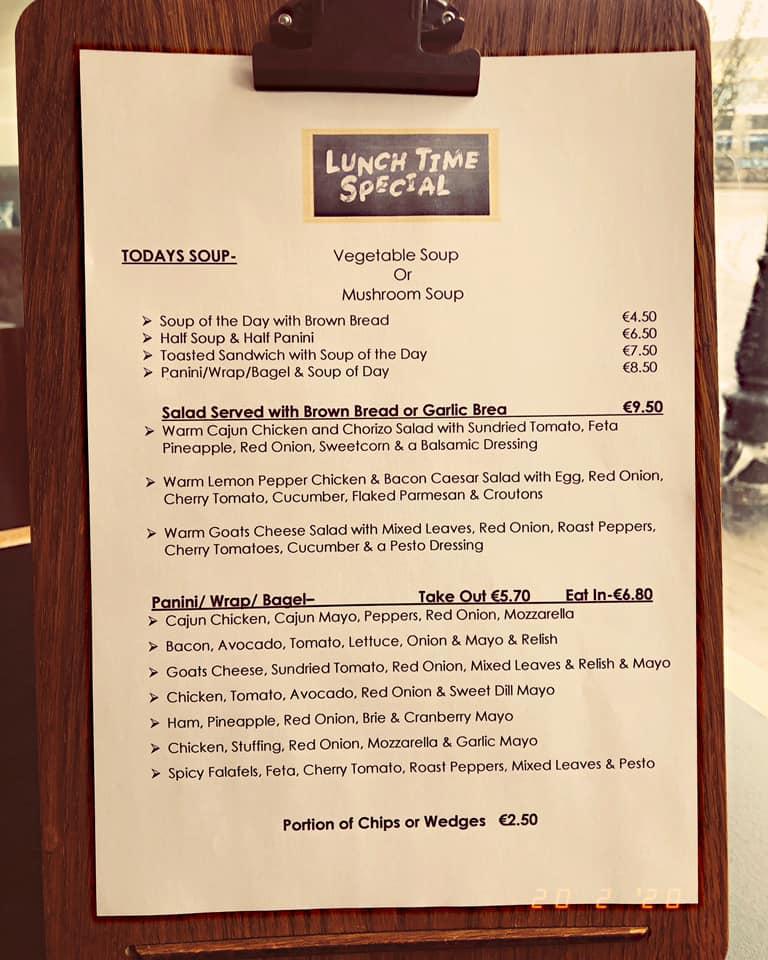 Menu at Impresso Café cafe, Enniscorthy