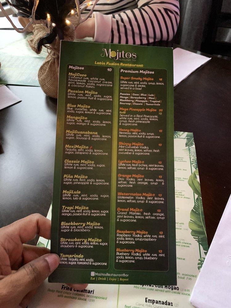 Carta del pub y bar Mojitos, Nueva York, 81-01 Northern Blvd