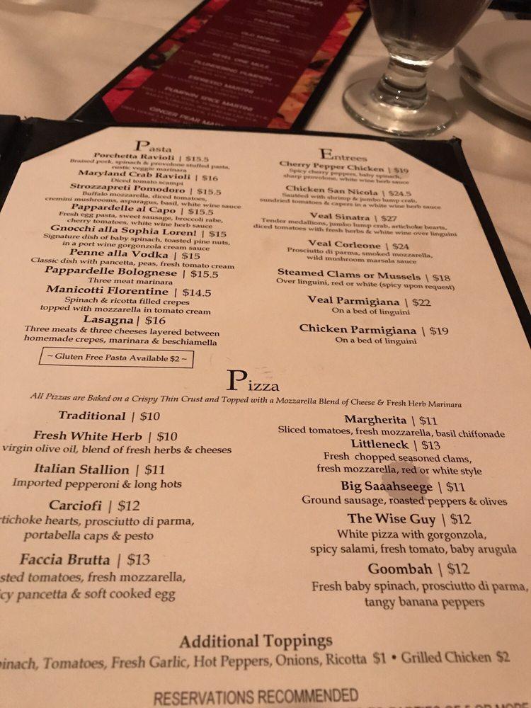 Menu at Pepperoncini Restaurant & Bar, Conshohocken
