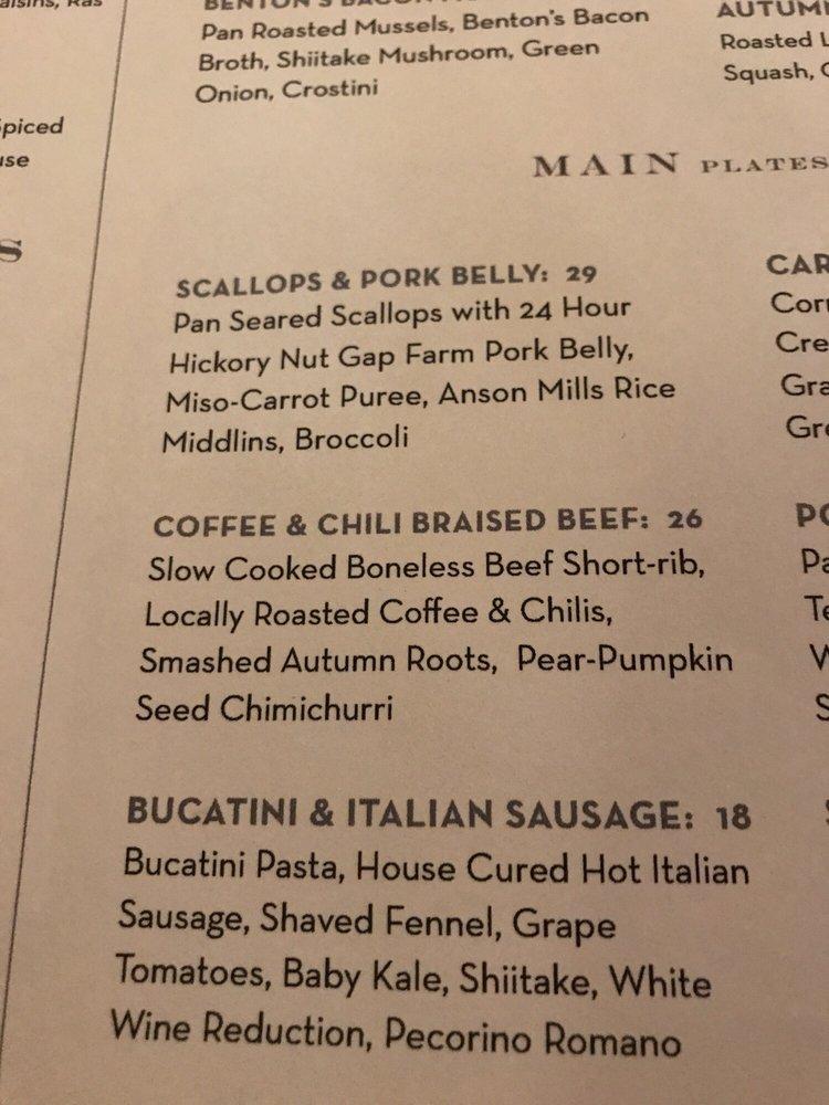 Menu at Postero restaurant, Hendersonville