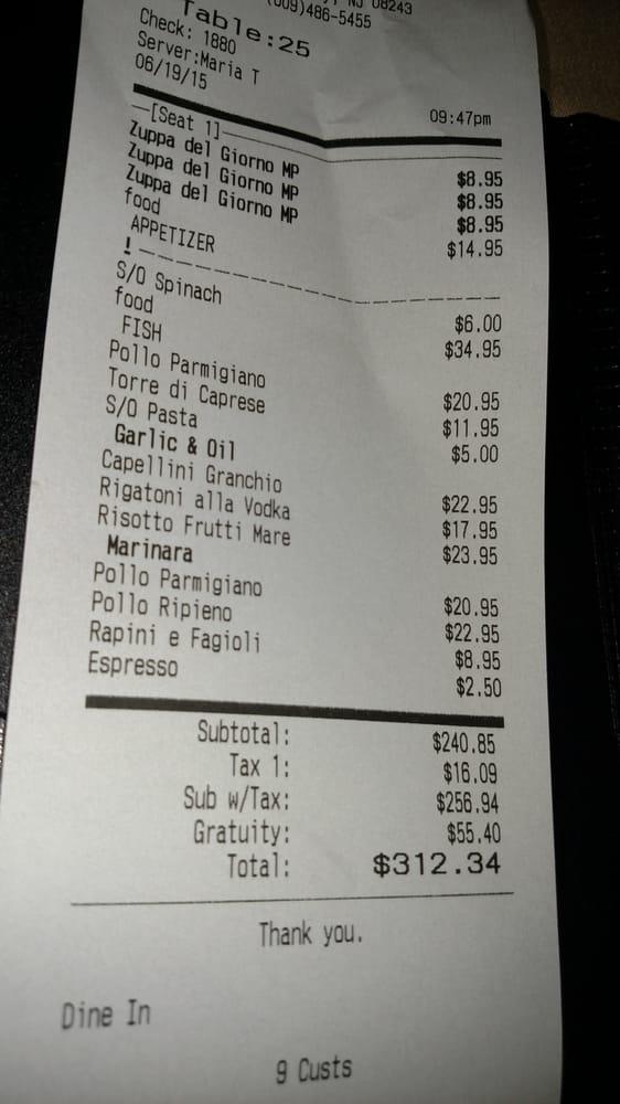 Menu at A Modo Mio Ristorante restaurant, Sea Isle City