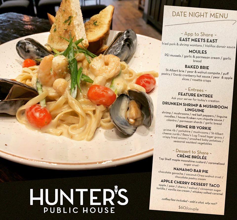Menu at Hunter's Public House, Ottawa
