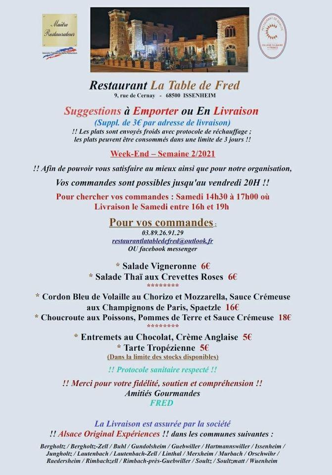 Menu au La Table de Fred restaurant, Issenheim