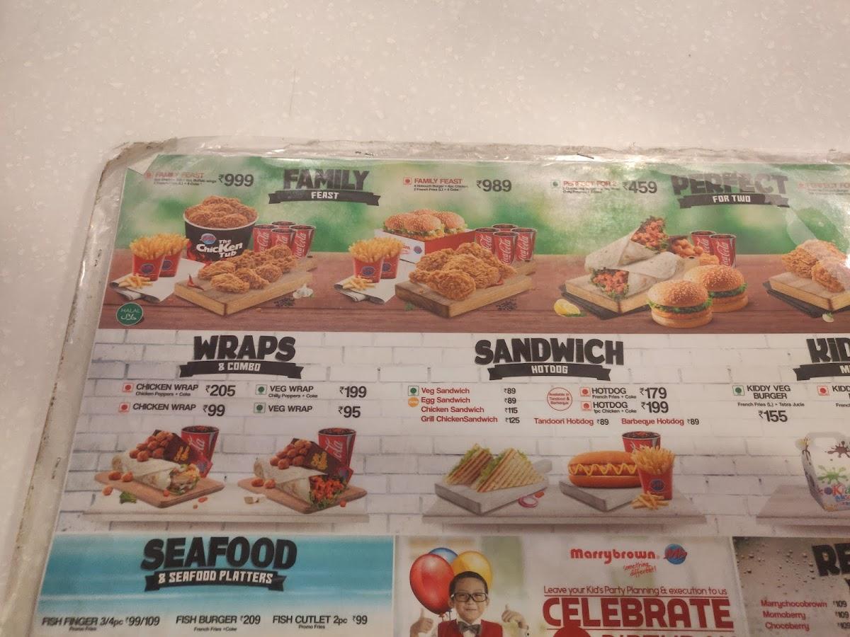 Menu at MARRYBROWN THIRUVARUR, Thiruvarur
