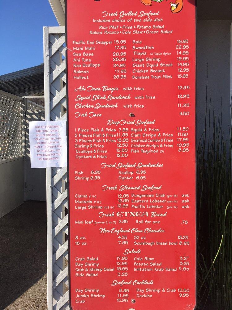 Menu at Malibu Seafood Fresh Fish Market & Patio Cafe, Malibu