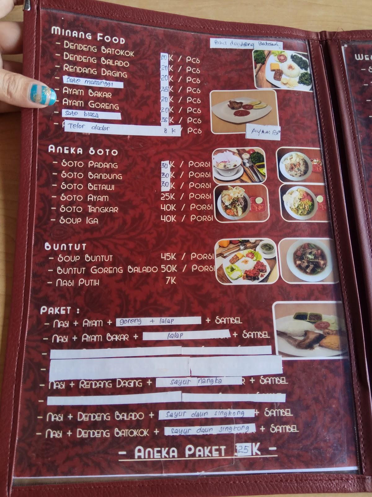 Menu at Mantagi Minang Resto & Coffee House, Bandung