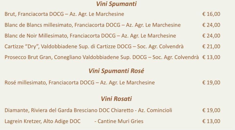 Menu da Ristorante Antica Rocca, Soncino