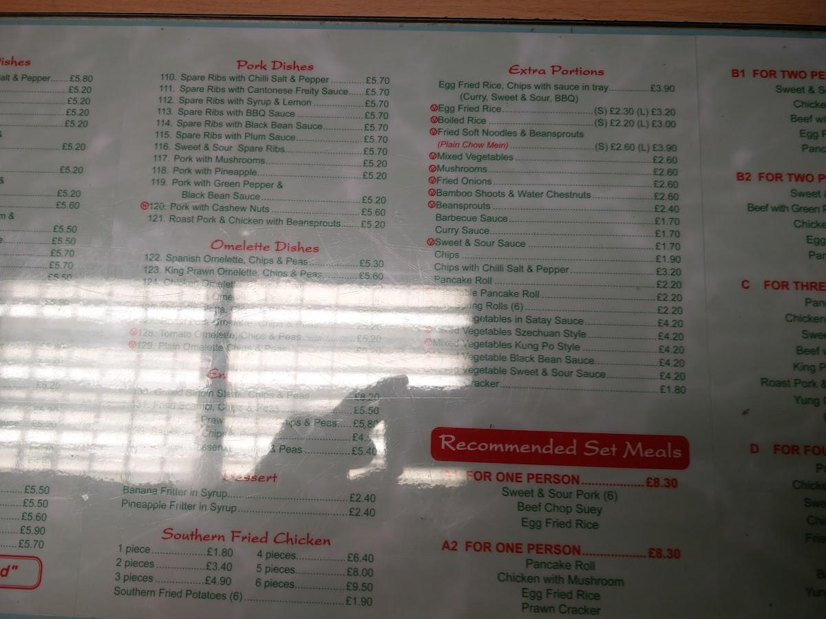 Menu at Tasty Chinese fast food, Telford