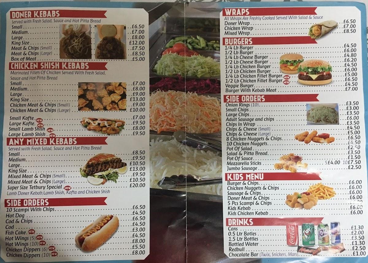 Menu at Tetbury Kebab Van restaurant, Tetbury