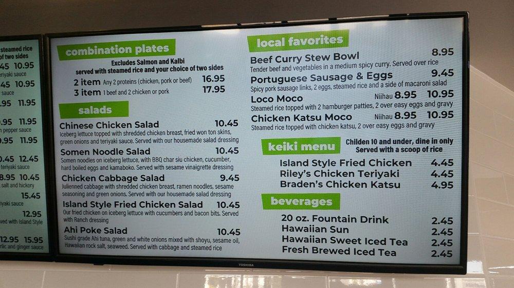 Menu at The Loft Hawaiian Restaurant, Torrance, Pacific Coast Hwy