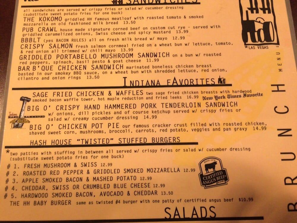 Menu at Hash House A Go Go restaurant, Las Vegas, 1 S Main St