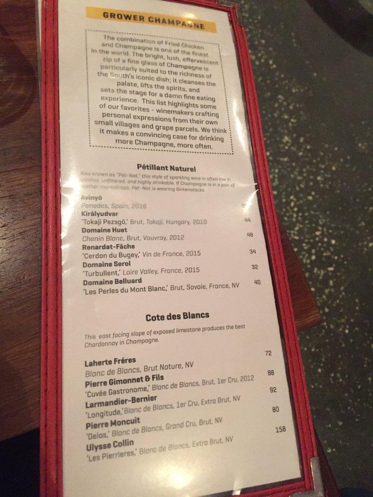 Menu at Leon's restaurant, Charleston