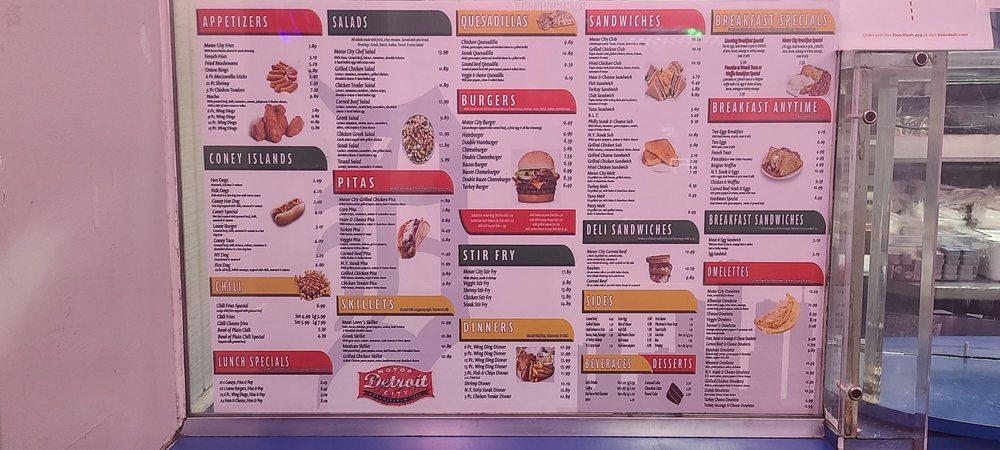 Menu at Motor City Coney Island Restaurant, Detroit