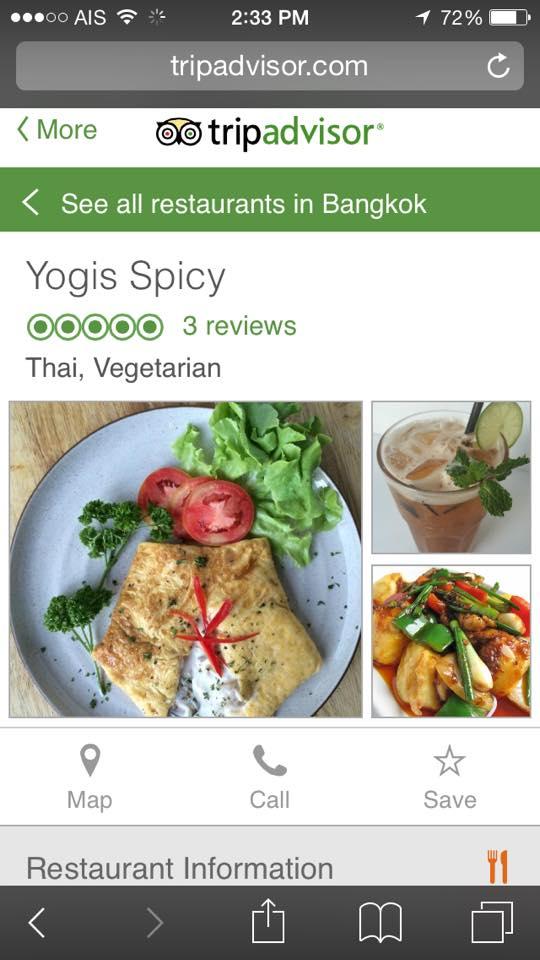 Menu at Yogis Spicy Cafe', Bangkok, Silom Rd