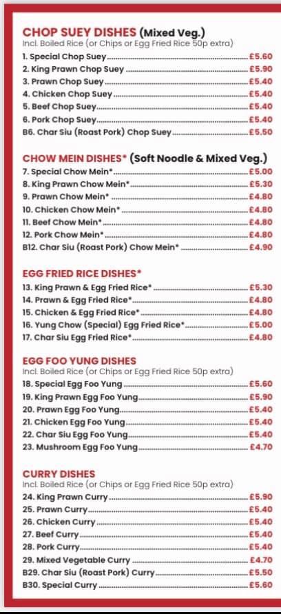 Menu at Bo Wah Chinese restaurant, Scarborough