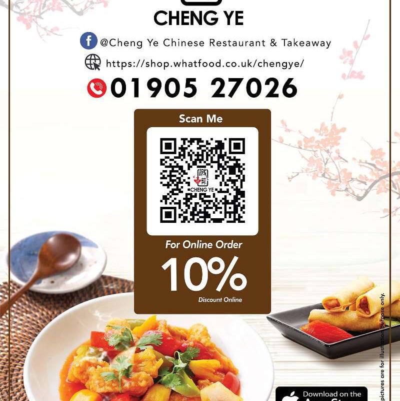 Menu at Cheng Ye Chinese Restaurant Takeaway, Worcester