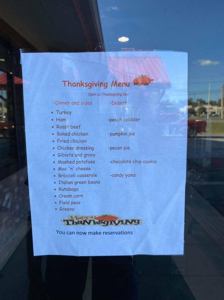 Menu at Fusion Buffet restaurant, Live Oak, US-129