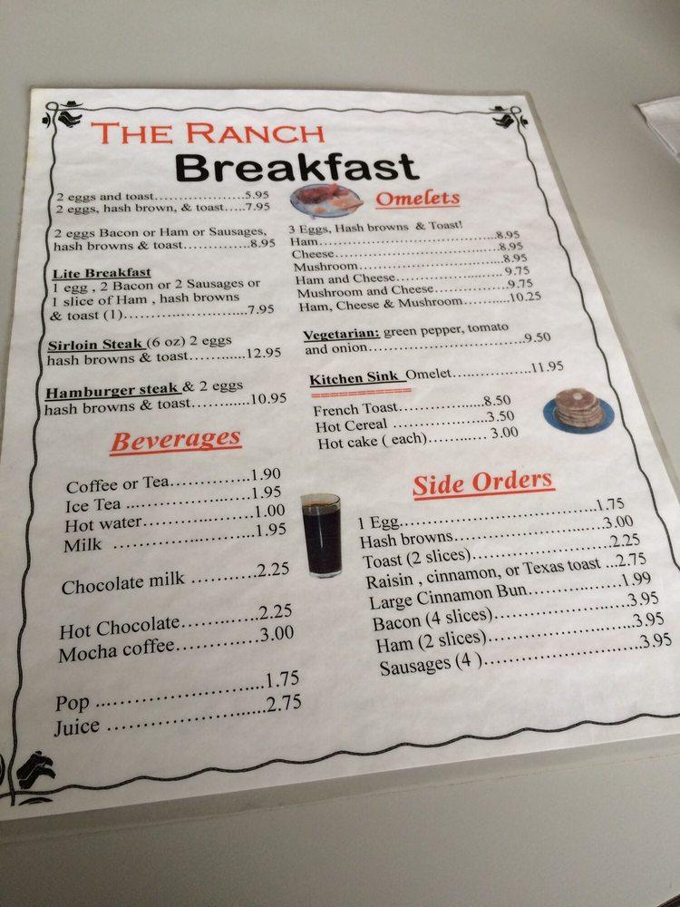 Menu at Ranch Restaurant, Keremeos