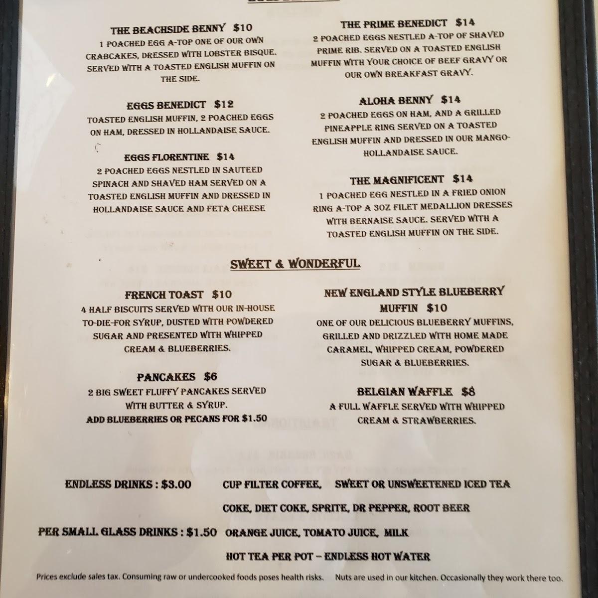 Menu at The Cottage At Fairfield Restaurant, Crossville, 31 Confederate Rd