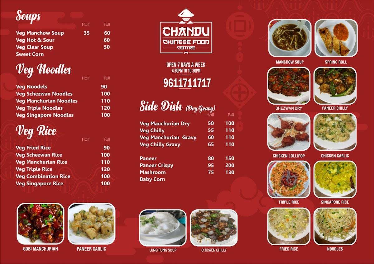 Menu at Chandu Chinese Food Centre, Mangaluru