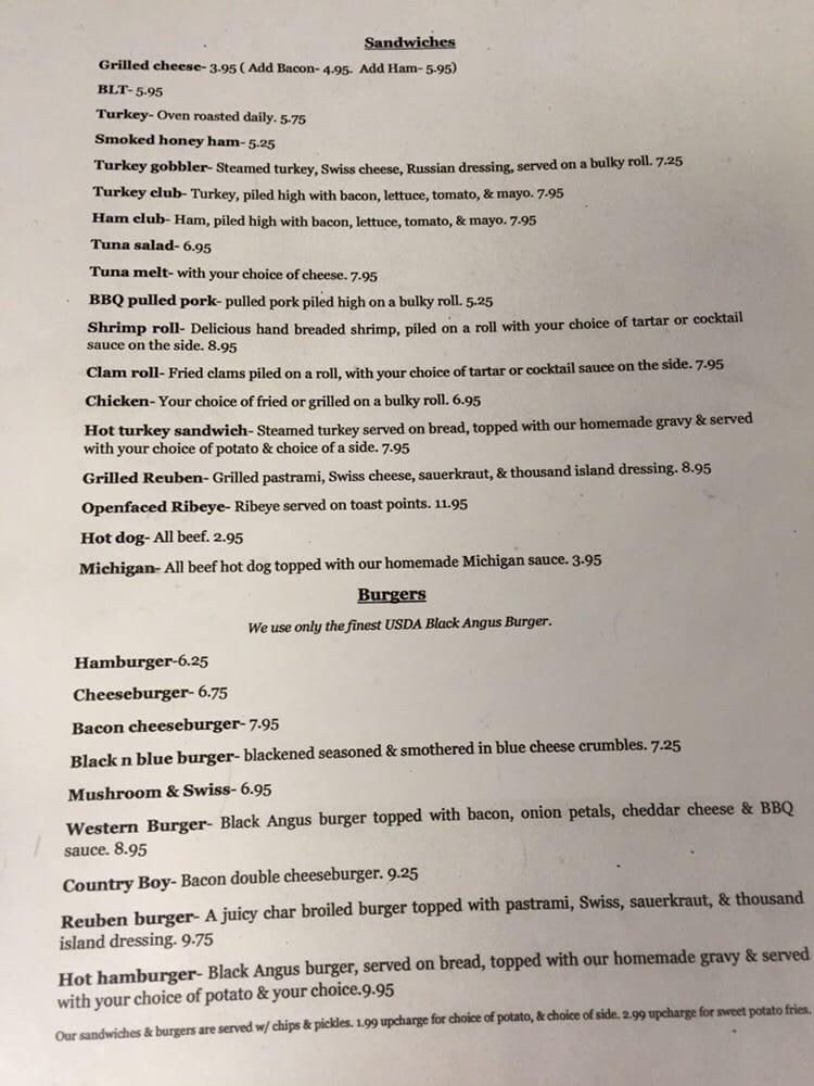 Menu at Green Mountain Cafe, Saint Albans City