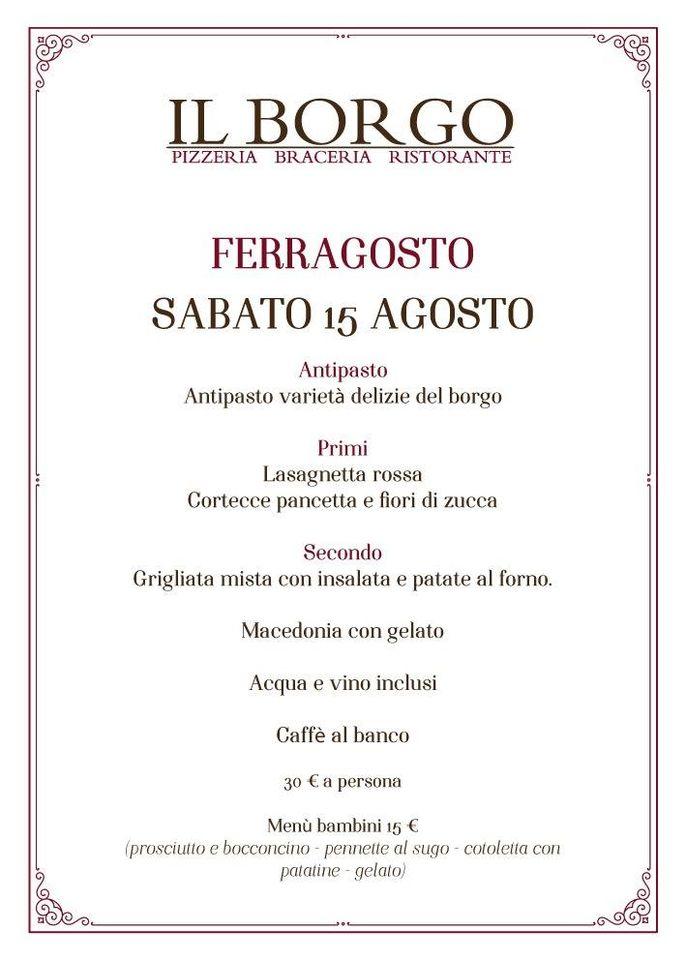 Menu da Il Borgo Buccino pizzeria, Buccino, via Pescara n.131
