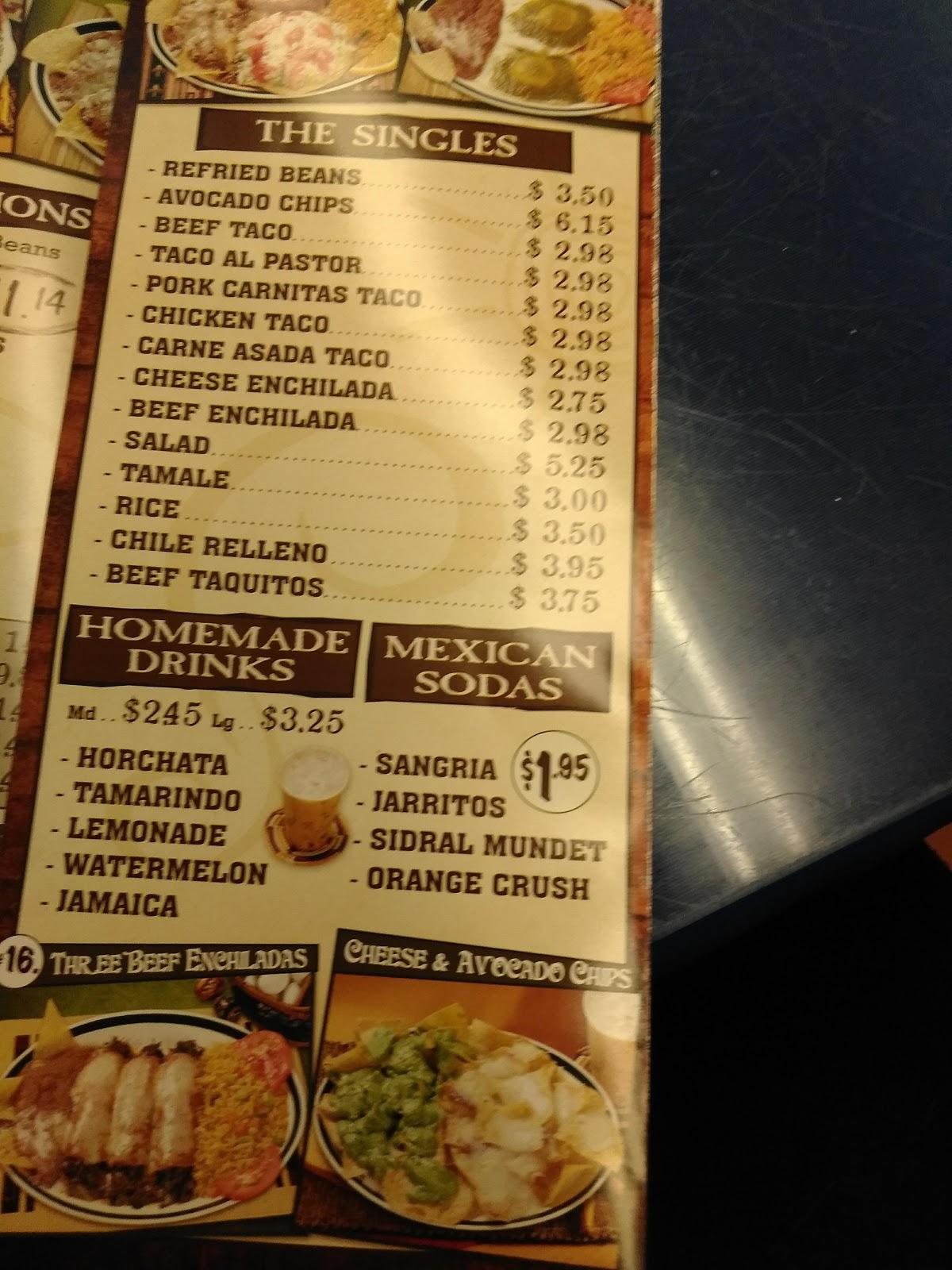Menu at Los Tacos restaurant, West Hollywood