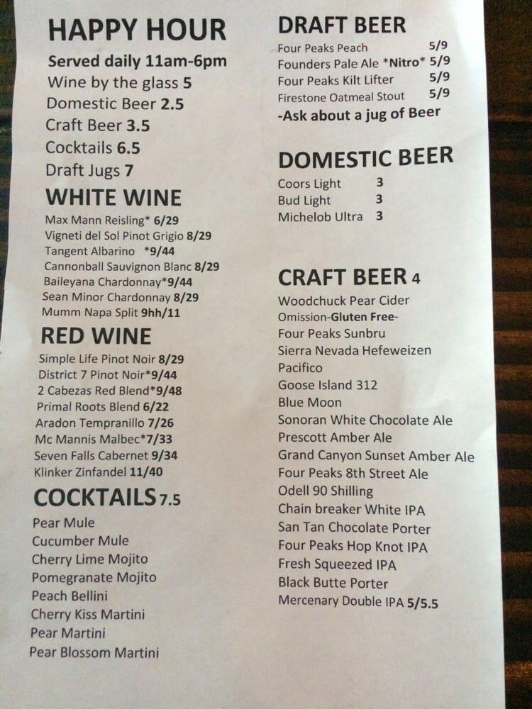Menu at Perfect Pear Bistro restaurant, Tempe, S Priest Dr