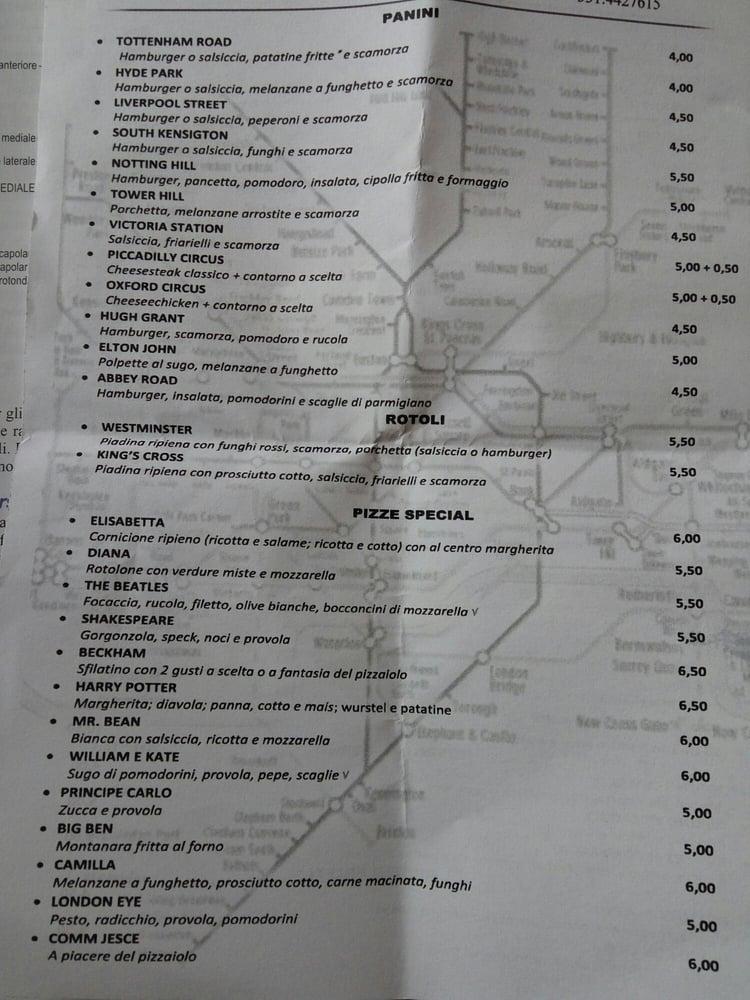 Menu at Piccadilly 2.0 by Cristian Iengo pizzeria, Quarto