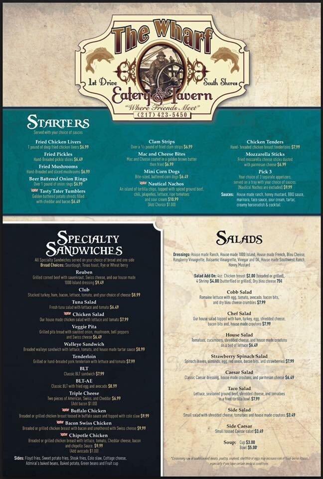 Menu at The Wharf - Kitchen & Bar, Decatur