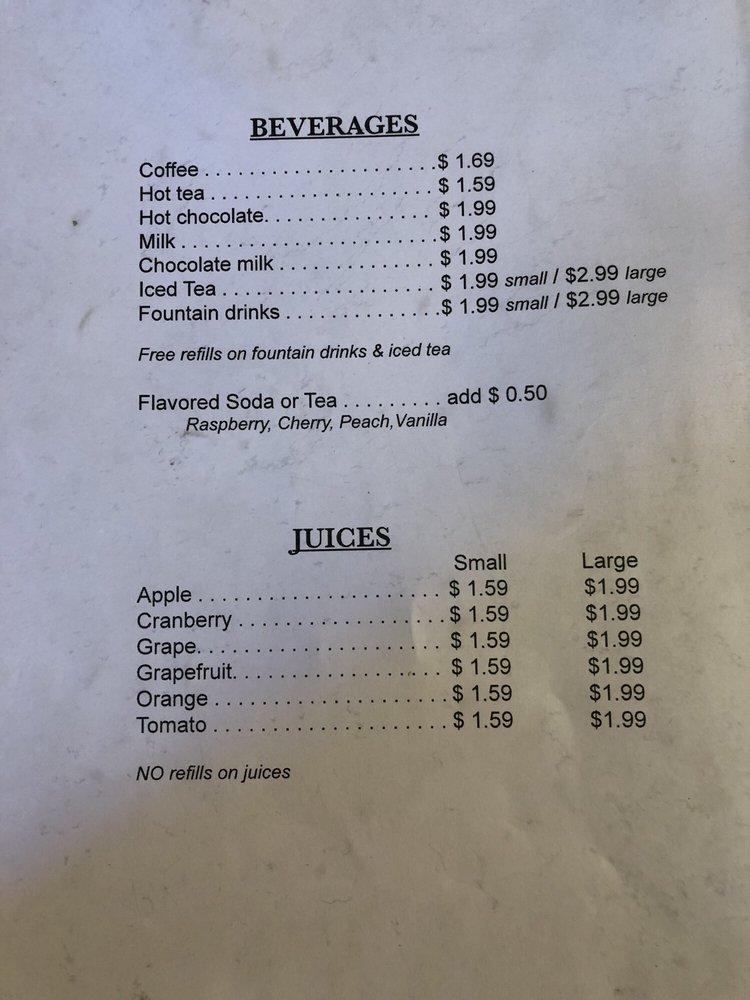 Menu at The Early Bird Cafe, Pine