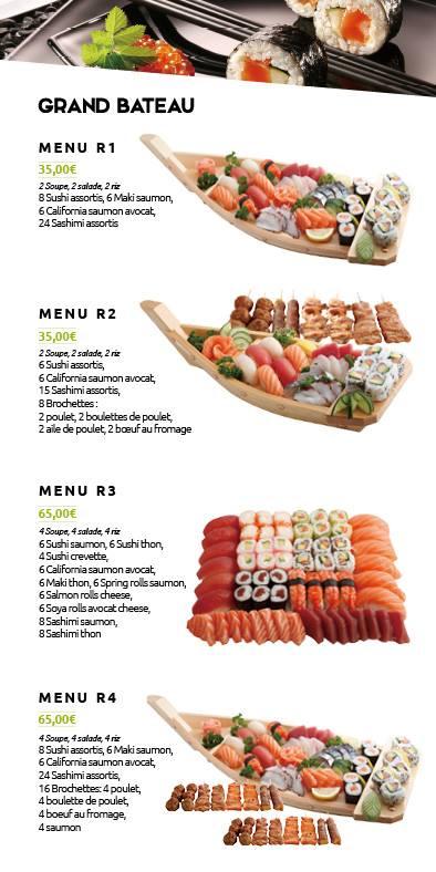 Menu at Simple sushi restaurant, Montrouge
