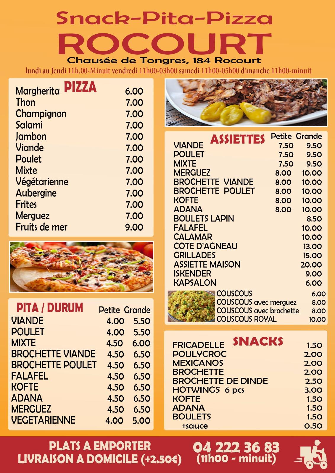 Menu at Frites & co, Liège