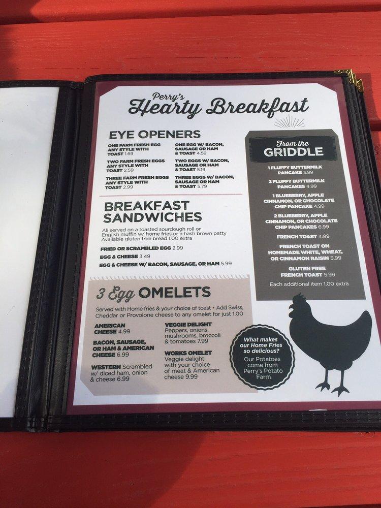 Menu at Perry’s Main Street Eatery restaurant, Poultney