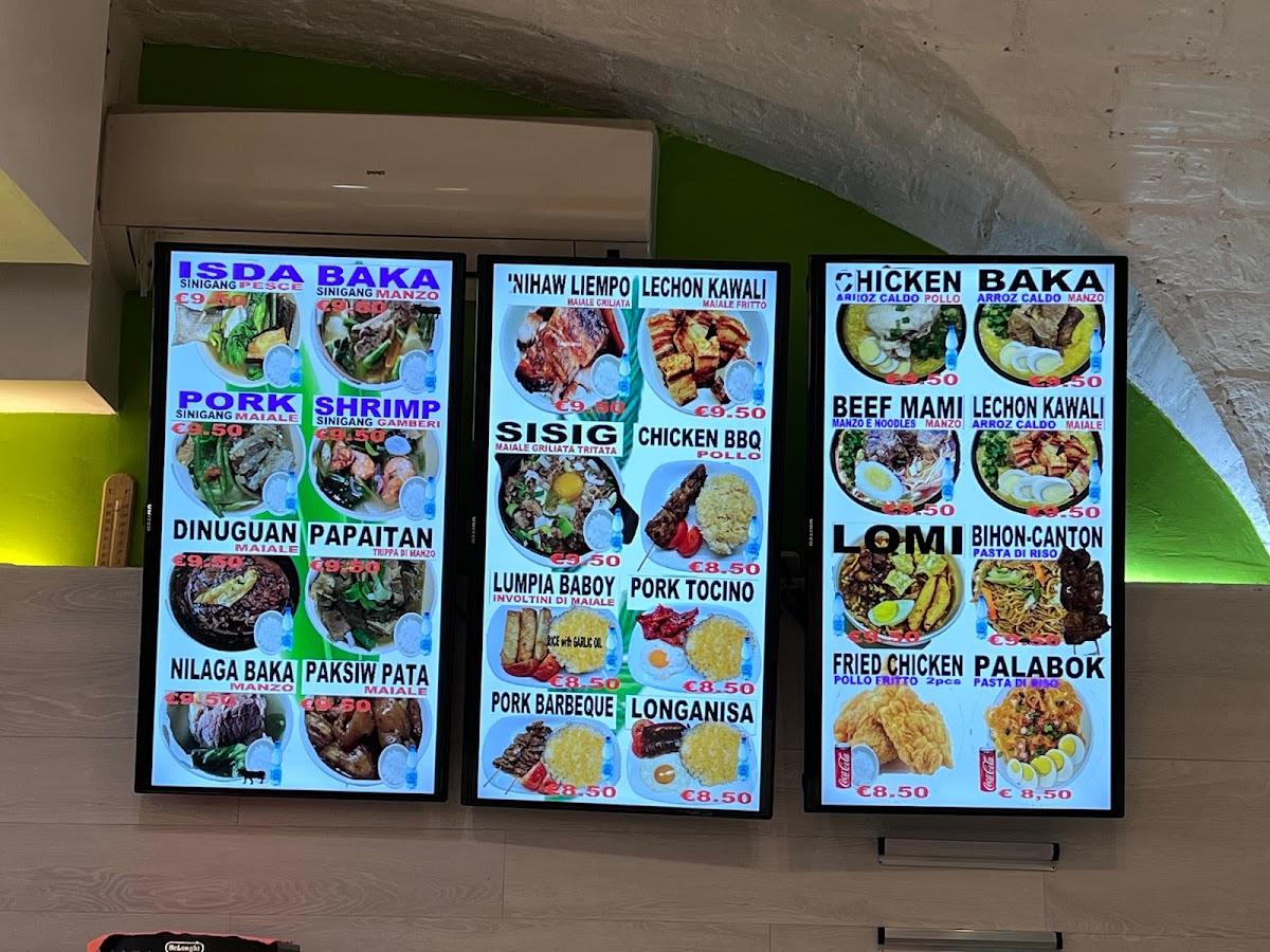 Menu at Sarap Filipino Restaurant, Rome, Viale Giulio Cesare